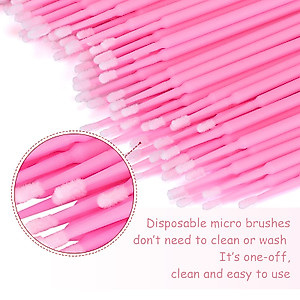 G2PLUS 500PCS Cotton Swabs, Disposable Micro Applicators Brush for Makeup and Personal Care Cosmetic Brush, Micro Swabs for Eyelash Extensions, Nails, Eyeliner (Head Diameter: 2.0mm)