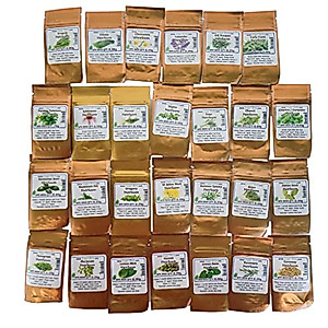 Heirloom Seeds Pack Herbs 27 Varieties with Over 15,000 Seeds - Medicinal and Cooking with Hard to Find Herbs Types