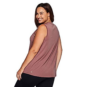 RBX Women's Plus Size Fashion Tank Top Relaxed Yoga Tunic Tank Dusty Rose Heather 2X