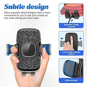 BESULEN Car Phone Holder Mount, 3-in-1 Cell Phone Holder for Car Dashboard Windshield Air Vent, Suction Cup Phone Cradle with Strong Sticky Gel Pad, Compatible with iPhone 14 13 12 Pro Max and More