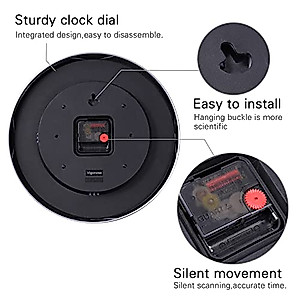 Vigorwise 12 Inch Wall Clock with Temperature & Humidity, Battery Operated Aluminum Frame Wall Clocks, Sweep Silent Movement Accurate Clocks, Decorative for Kitchen Living Room