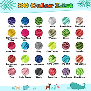 3D Pen Filament Refills 30 Colors, Yungden PLA 1.75mm for 3D Pen, High Precision Diameter Tolerance ±0.02MM, 300 feet in Total, 3D Pen Colors, Compatible with MYNT3D, SCRIB3D 3D Pens and 3D Printer