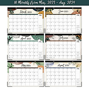 Desk Calendar 2023-2024 - Mar. 2023 - Aug. 2024, 18-Month Desk/Wall Calendar 2023-2024,16.8" x 12", Thick Paper, Calendar 2023-2024 with Corner Protectors, Ruled Blocks - Colorful Lump