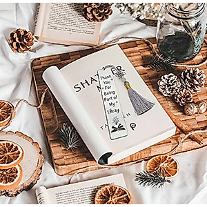 Ptzizi Thank You for Being Part of My Story, Metal Engraved Bookmark with Tassel for Friends Teachers Students Book Lovers Retirement Graduation Christmas Anniversary Birthday Gifts