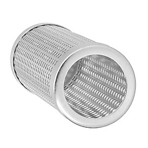 BORDSTRACT Smoker Tube, Cylindrical Detachable Large Capacity Fruit Wood BBQ Pellet Smoker Box, Stainless Steel BBQ Pellet Tube Smoker for Any Grill or Smoker(S 15.3x5.3cm)