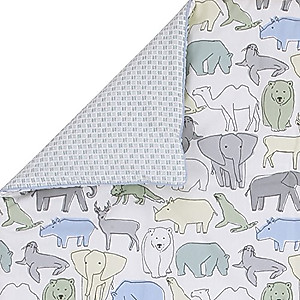 Dwell Studio Caravan Animal Print Comforter, Aqua/Gray/Green/Yellow