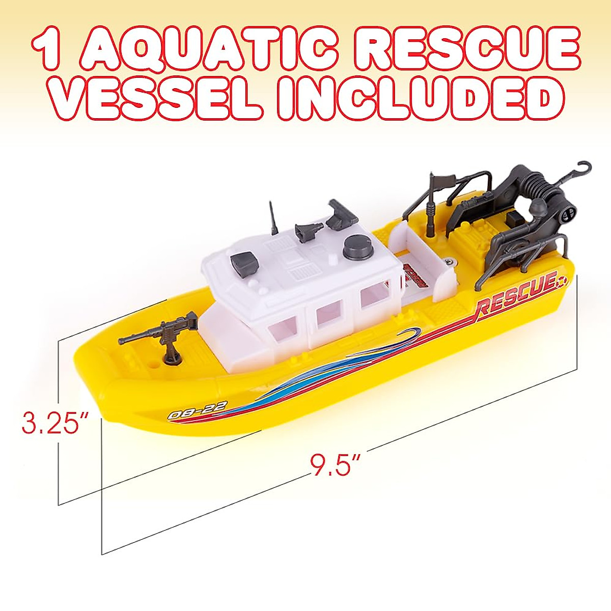 ArtCreativity Aquatic Rescue Vessel, Battery-Operated Toy Ship for Kids, Floats in Water, Floating Bathtub and Pool Toy for Boys and Girls, Great Birthday Gift for Children