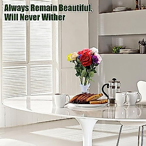 RETON 10 Pcs Artificial Silk Rose Flower, Realistic Roses Fake Flowers for DIY Wedding Bouquets Centerpieces Party Garden Home Floral Arrangement Decoration - 50cm (Multicolor)