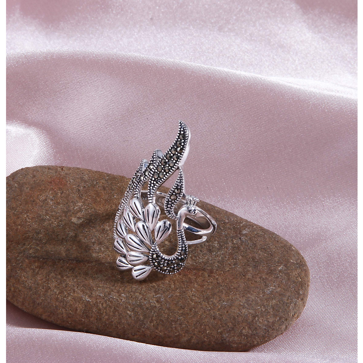 Helen de Lete Vintage Phoenix Wonder Bird 925 Sterling Silver Open Ring