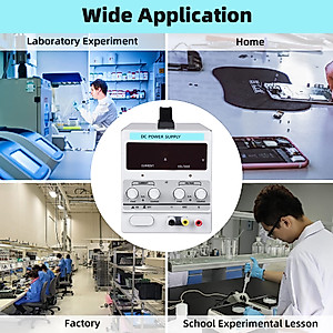 Yescom DC Power Supply Variable 30V 5A Adjustable High Precision Digital w/Power Cord 110V Input