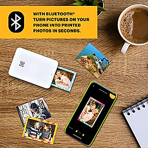 KODAK Step Slim Instant Mobile Color Photo Printer – Wirelessly Print 2x3” Photos on Zink Paper with iOS & Android Devices, White
