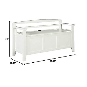 Signature Design by Ashley Charvanna Farmhouse Wood Storage Bench with Lift Top, White