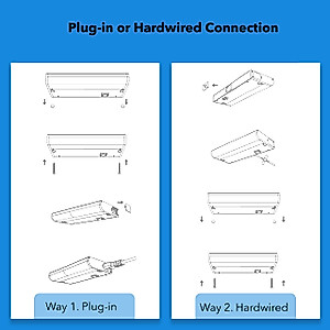 Hardwire Under Cabinet Lights Hardwired or Plug in Tasking Lighting White & RGB Color Changing Dimmable with Remote, Alexa, Google Enabled, Smart Under Counter Lighting Fixture for Kitchen (18 Inch)