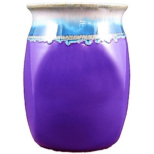 Creative Structures PRADO STONEWARE COLLECTION - Collectible Kitchen Utensil Accessory Jar/Caddy/Holder - Purple