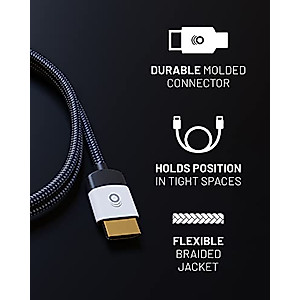 ECHOGEAR HDMI Cables - 8 Foot Certified Ultra High Speed Cable with Flexible Braided Jacket - Get 4k @ 120Hz On PS5 & Xbox Series X - Supports 8k, HDR, eArc, Dolby Vision, & More