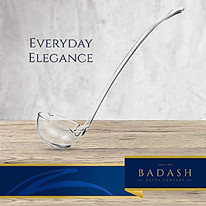 Badash Crystal Punch Serving Ladle - 12" Long Mouth-Blown Lead-Free Clear Punch Bowl Ladle