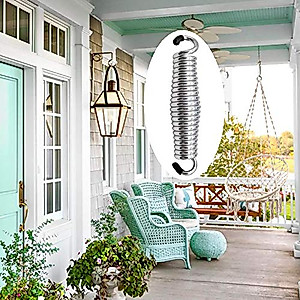 Porch Swing Springs Heavy Duty - 1600Lbs Silver Hammock Chair Spring,Hanger Ceiling Mount Spring(Pack of 2)