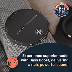 CD Player Portable, Battery Playback Portable CD Player 7Hr Playtime, Small CD Players for Car (AUX only) | Oakcastle CD10 Portable CD Player with Headphones, CD Walkman, Discman