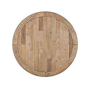 Roundhill Furniture Prato 5-Piece Round Dining Table Set with Cross Back Chairs, Antique White and Distressed Oak