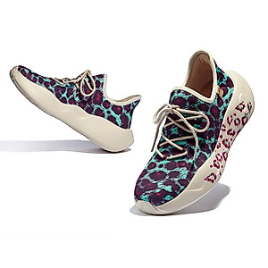 UIN Women's Fashion Sneakers Lightweight Walking Casual Comfortable Art Painted Athletic Travel Shoes San Sebastian Ⅱ Blue Purple Leopard (8)