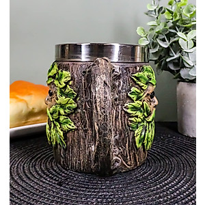 Ebros Gift Whimsical Magic Forest Spirit Chibi Greenman Drink Mug With Tree Bark Design Texture Beer Stein Tankard Coffee Cup 16oz Fantasy Willow Of The Wisteria Woods