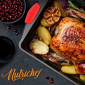 NutriChef Non-Stick Cookware 21-Piece Set, Includes Pots & Pans, Bakeware, & Cooking Utensils w/ Silicone Handles - Complete Set for Gas, Electric, & Ceramic Cooktops - PTFE/PFOA/PFOS Free, Black