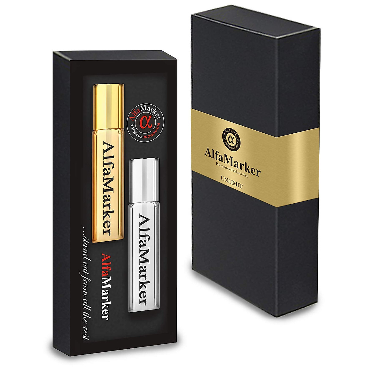 ALFAMARKER Unlimit Pheromones Perfumes for Women - Women`s Pheromone Perfume - Female Set 2x5ml- Mujer Perfume Concentradas con Feromonas - Great Holiday Gift