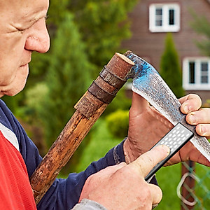 2 Pack Garden Tool Sharpener, Folding Pocket Diamond Knife Sharpener 400/600 Grit Double-Sided Scissor, Pruners, Loppers or Blade Sharpening Stone for Garden Outdoor Camping Kitchen