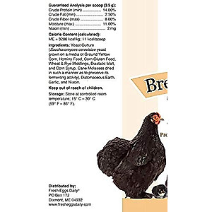 Fresh Eggs Daily Brewer's Yeast with Garlic Powder and Niacin for Ducks Feed Supplement Vitamins for Backyard Chickens 5LB