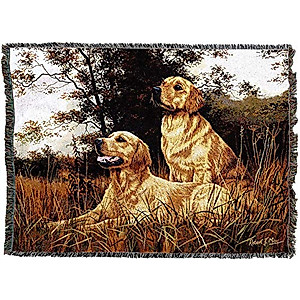 Pure Country Weavers Golden Retriever Blanket by Robert May - Gift Tapestry Throw Woven from Cotton - Made in The USA (72x54)