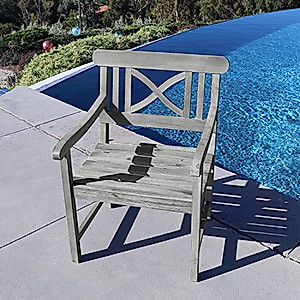Vifah V1298 Renaissance Outdoor Hand-Scraped Hardwood Armchair