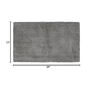 Better Trends Micro Collection Bath Mats - Soft Rug, Plush Rug, Absorbent Bath Mat, Tufted Rug, 100% Polyester Rug for Bathroom Floor, Shower & Sink Bath Mat Rug - 17" x 24" Rug, L. Gray