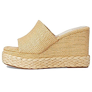 Dolce Vita Women's Elene Wedge Sandal, LT Natural Raffia, 8