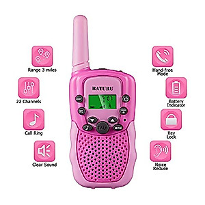 Walkie Talkies,Walkie Talkies for Kids 22 Channels 2 Way Radio with Backlit LCD Screen & LED Flashlight, Birthday Gifts Toys for Girls(Pink,2 Pack)