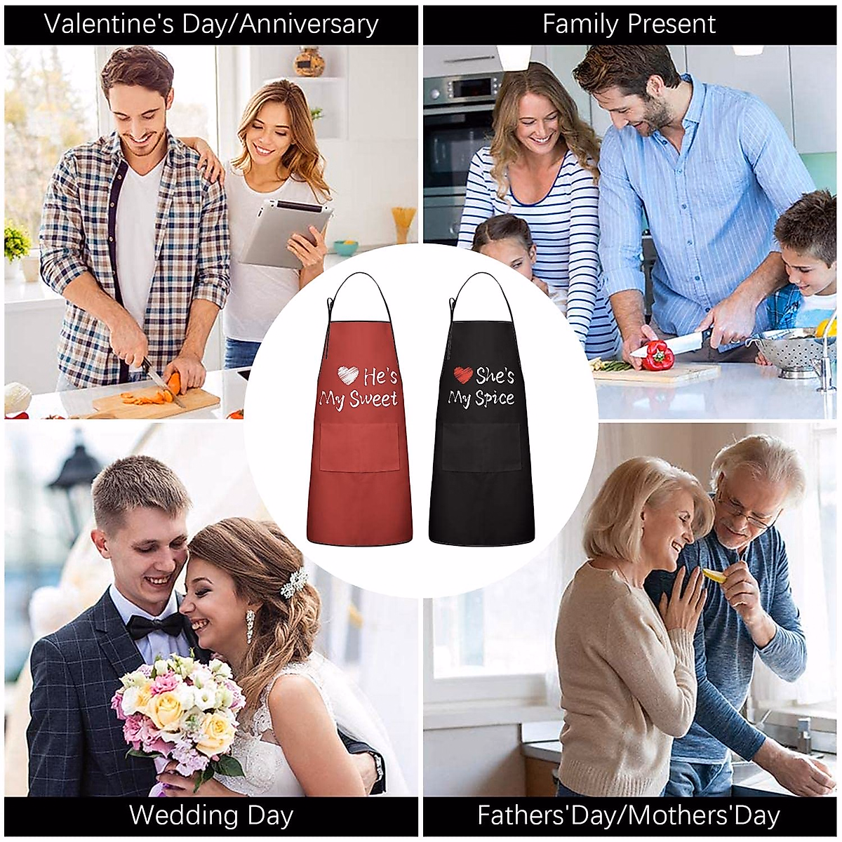 Nueasrs Couples Supplies Aprons Set, Cool Bridal Shower Gifts for Bride and Groom, Unique Mr and Mrs Gifts, Engagement Gifts for Couples, Birthday, Anniversary, Newlyweds