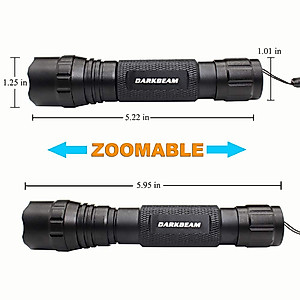 DARKBEAM Red Light Flashlight Tactical LED Rechargeable, Zoomable Portable Handheld Red-Light for Fishing Hunting Detector Astrophotography