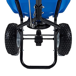 EarthWay Polar Tech 65 LB (29 KG) Professional Ice Melt Broadcast Walk Behind Spreader with 13" Pneumatic Tires, Adjustable Handle, and Solid Linkage Control