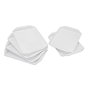 CadineUS 6-Pack Plastic Rectangular Serving Trays, Fast Food Serving Tray