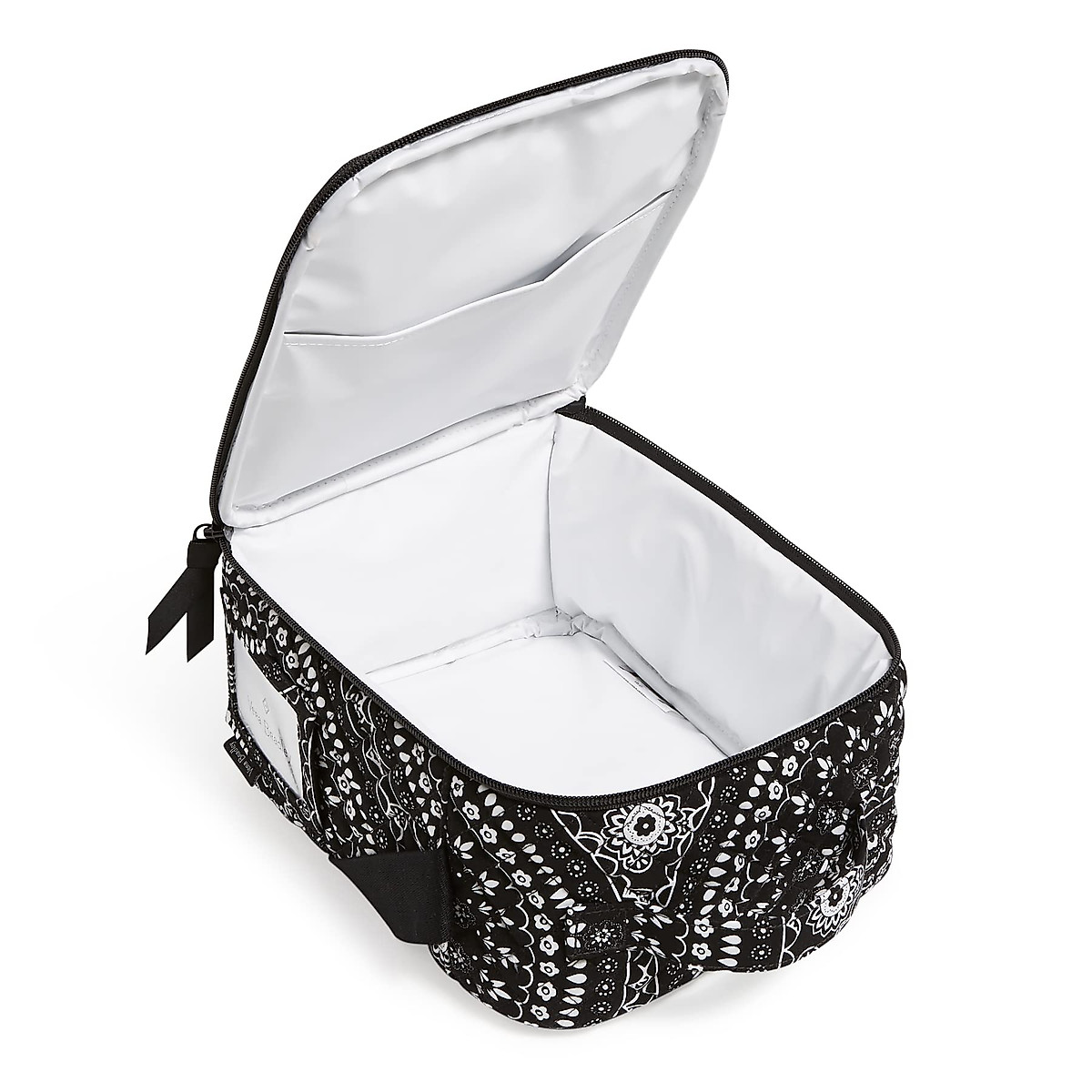 Vera Bradley Women's Cotton Deluxe Lunch Bunch Lunch Bag, Black Bandana Medallion, One Size