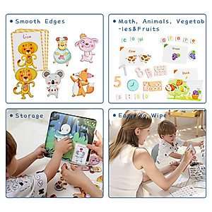 TOGELIN Preschool Learning Activities, Sight Words Flash Cards Kindergarten, Educational PreK Workbook Toys for 2 3 4 5 6 Years Old, Learning Toys with Magnetic Letter&Number Puzzles-3 Pack