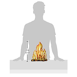 Beistle Three Dimensional Cardstock Paper Campfire Centerpiece Summer Camping Theme Western Party Decorations, 12", Brown/Orange/Yellow