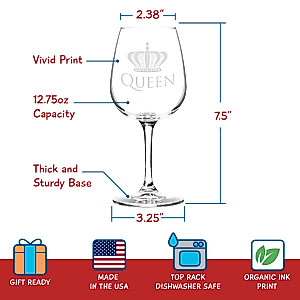 King and Queen Beer and Wine Glass Gift Set of 2 | Fun Novelty His and Hers or Husband Wife Drinkware | Couple, Newlywed | Wedding or Favorite Couples | USA Made