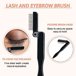 BS-MALL Eyelash Grooming Brush Foldable Eyelash Separator Mascara Eyebrow Scissors Applicator Eyebrow Comb Brush for Making Up Supplies（5 Pieces）