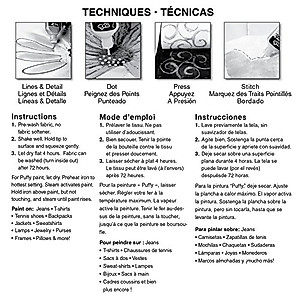 Tulip 17581 Dimensional Metallic Fabric Paint, 6-Pack (Puffy)