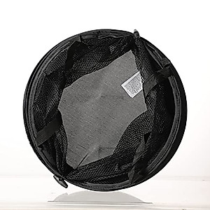 MINISO Collapsible Laundry Hamper - 2PCS Mesh Pop-Up Baskets, Easy Carry Handles, Foldable Dirty Clothes Bin, Large for College Dorm, Laundry Room, Bedroom, Kids Room, Black