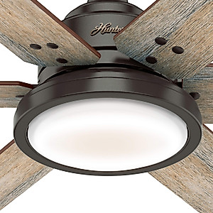 Hunter Fan 60 inch Casual Noble Bronze Indoor Ceiling Fan with Light Kit (Renewed)