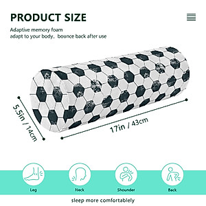 Vnurnrn Football Hexagon Neck Support Pillow Round Neck Roll Bolster Cylinder Pillow Cervical Pillows Bolster Pillow for Leg Knee Back Head Support for Work Women Men Traveling Headrest