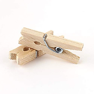 DIYASY 120 Pcs Mini Wood Clothespins,1 Inch Small Craft Wooden Clips with Jute Twine for Photo Wall and DIY Craft.