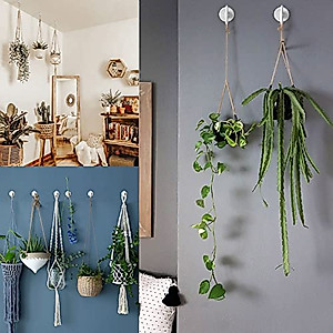 通用 Swag Hooks for Ceiling Hanging, 2 Set Ceiling Hooks for Hanging Plants, Metal Material, Hanging Screws with Beautiful Totems (White)