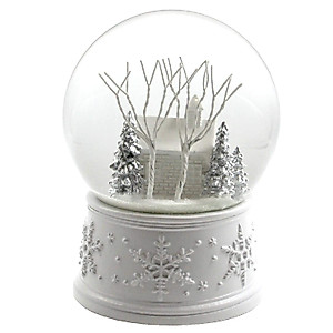 100MM White Christmas Snow Globe from The San Francisco Music Box Company